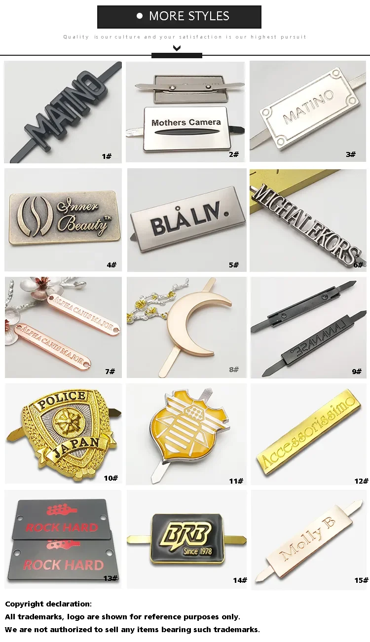 Wholesales Garment Accessories Nicek-free Sewing Metal Label Tags Plate ...