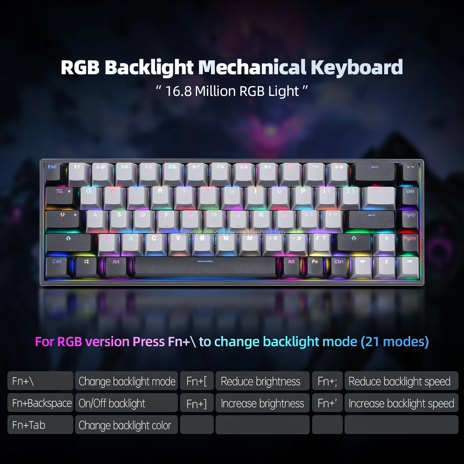 Tri-mode Mechanical Hot-swappable Pbt Keycaps Type-c 65% Gaming ...