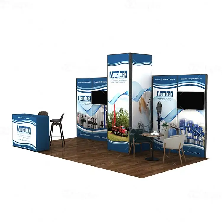 3x6 Aluminum Trade Show Booth Design Backdrop Stand with Storage Room ...
