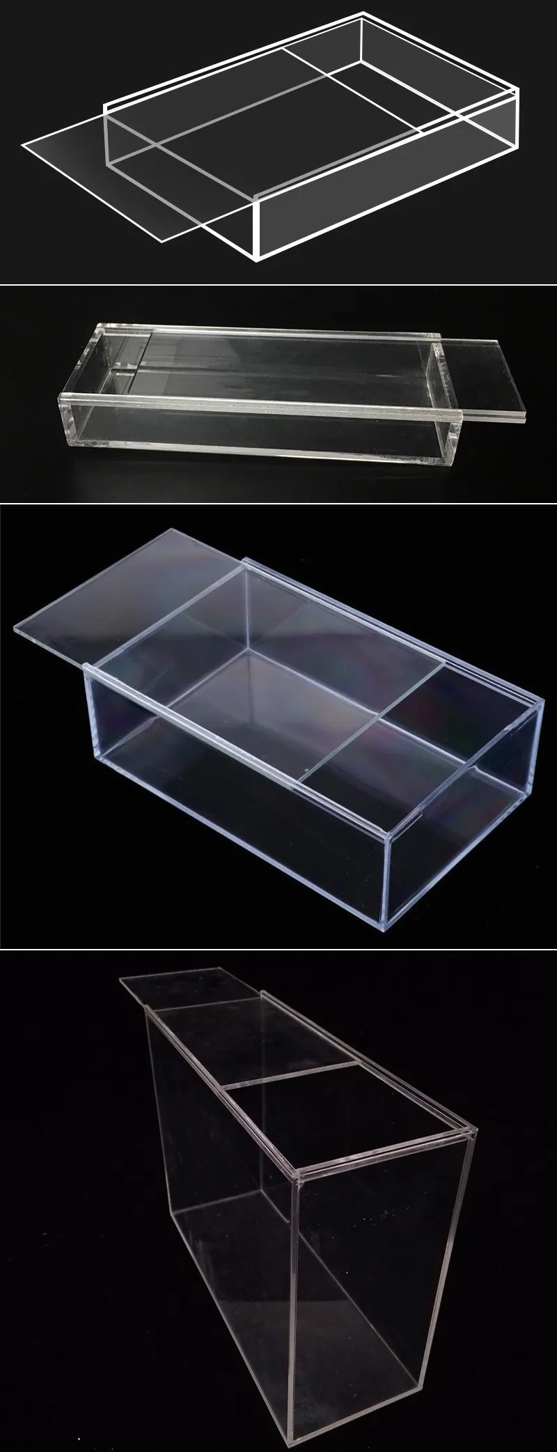 Acrylic Box with Sliding Lid - Custom Transparent Storage