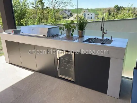 2025 Kitchen Flat Pack Outdoor Kitchen Water Resistant Sintered Stone ...