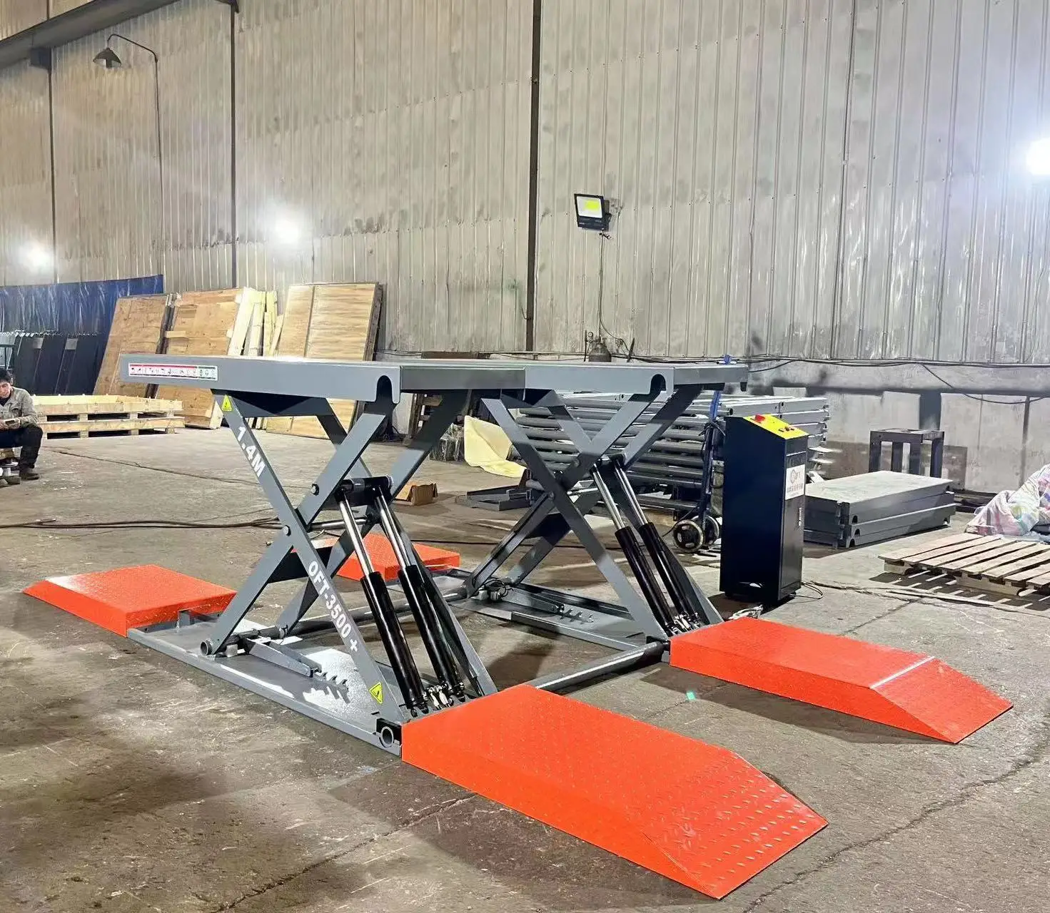 110v/220v With 10000 Lbs And1.4m Mobile Scissor Car Lift Hydraulic ...