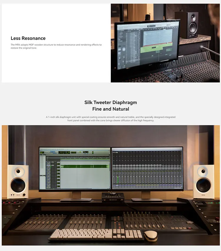 Edifier MR4 Powered Studio Monitor 2.0 Speakers Auxiliary Powered ...