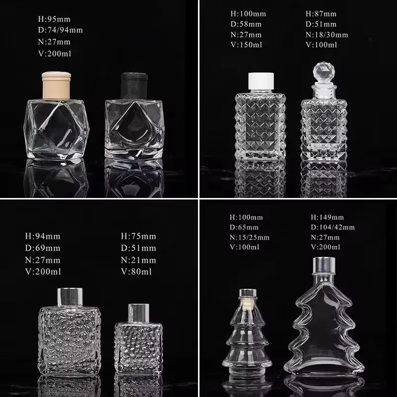 Custom Labels 250ml Clear Glass Fragrance Diffuser Bottle