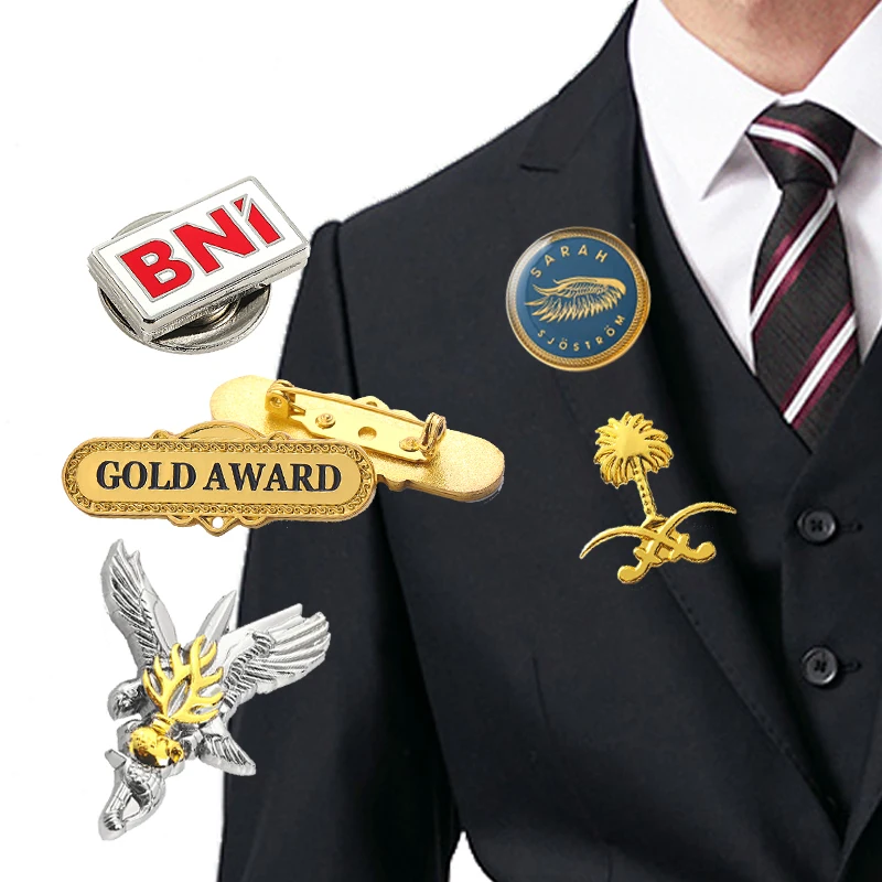 Custom Brooch Logo Metal Pearl Hard Soft Enamel Flower Brooch Pin Cloth ...