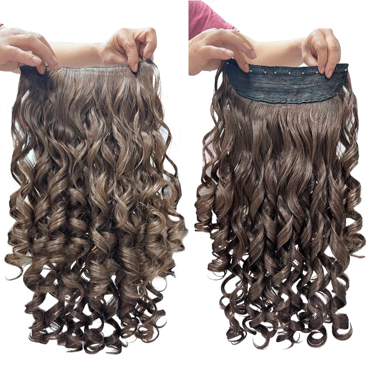Wholesale High Quality Black Thick 5 Clip-in Hair Extensions Long Curly ...