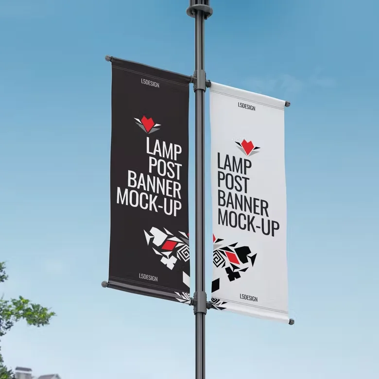 Outdoor Advertising - Efficient Road Lamp Light Pole Banners