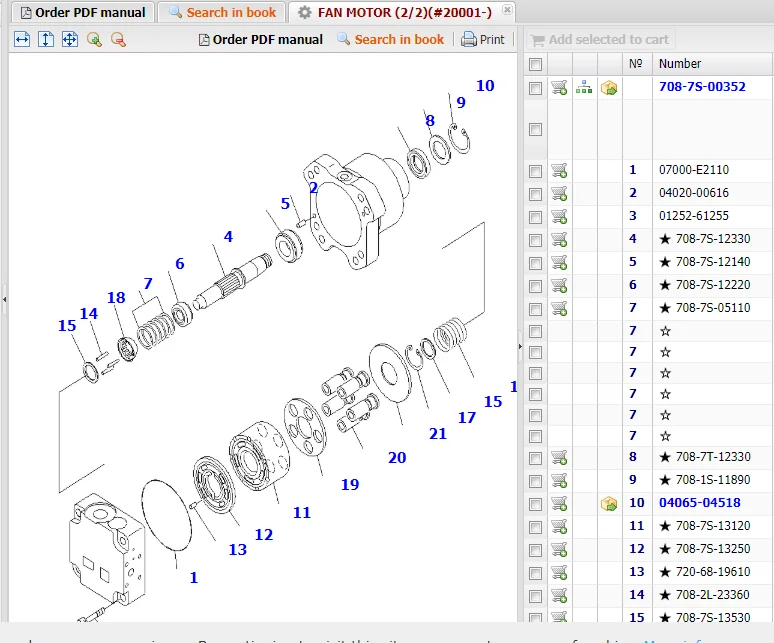 Wa320-5装载机风扇电机适用于d65ex/d85推土机零件708-7s-00352 - Buy 708-7s-00352,Wa320-5 ...