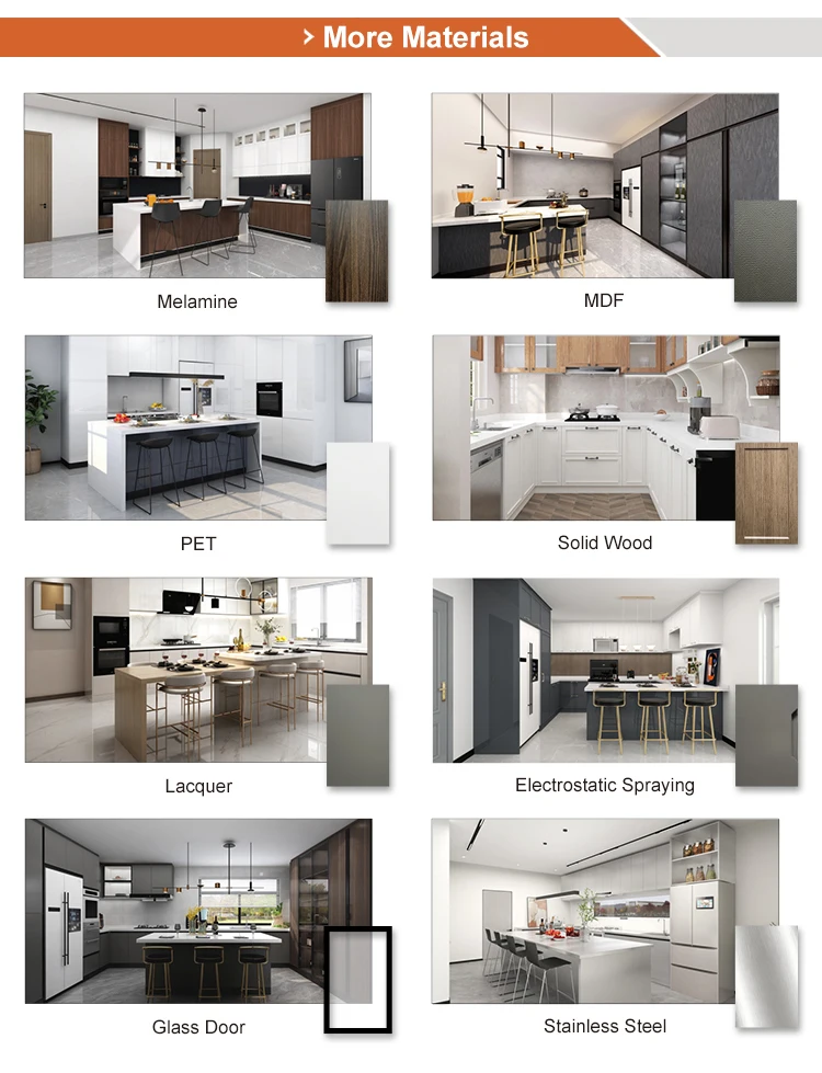 White Modern Design L-shape With Island Kitchen Cabinetry Luxury Pvc ...