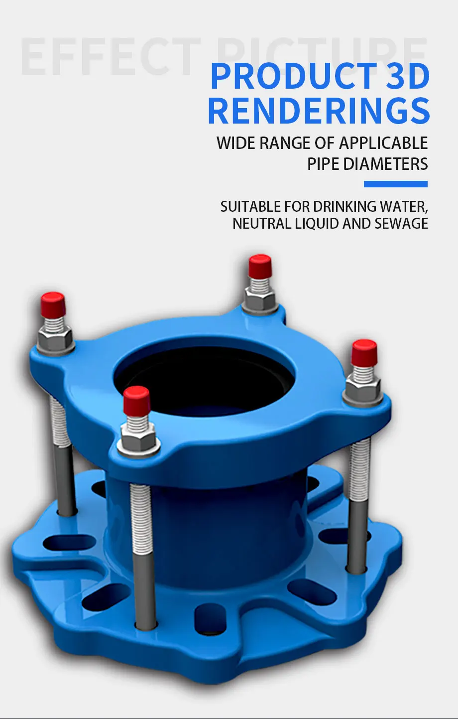 3 Inot Universal Flexible Coupling Flange Adaptor For Di Ac Steel Pvc ...