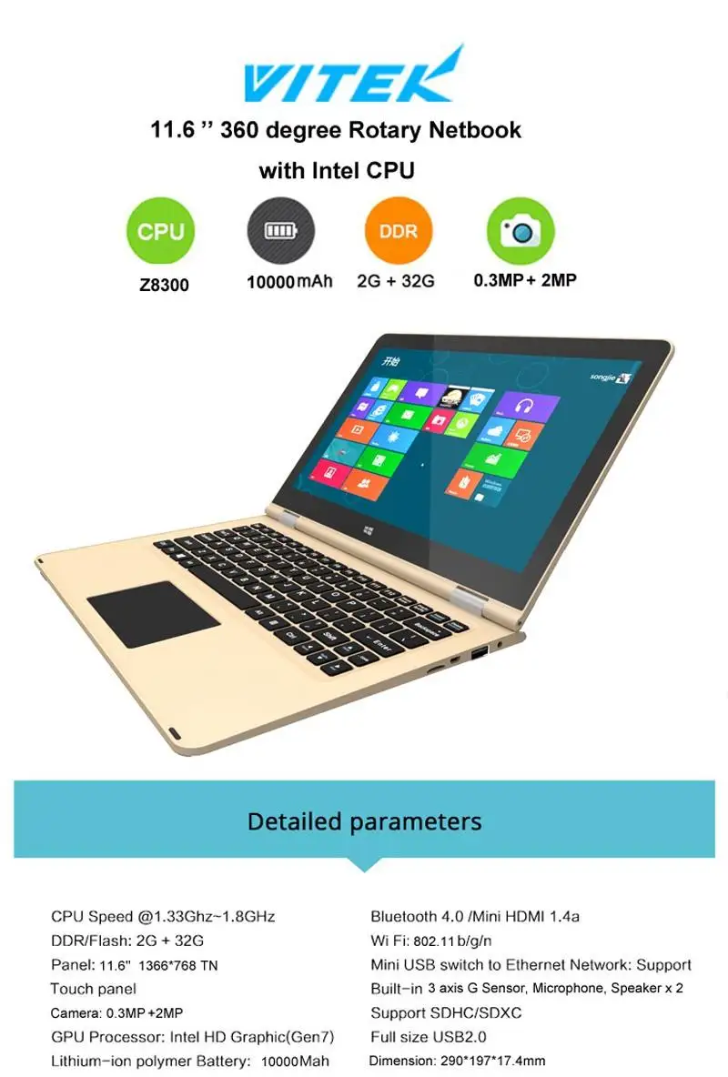 Cheap Netbook Mini Notebook Computer, Win10 Mini Netbook Computer, 10.1 ...