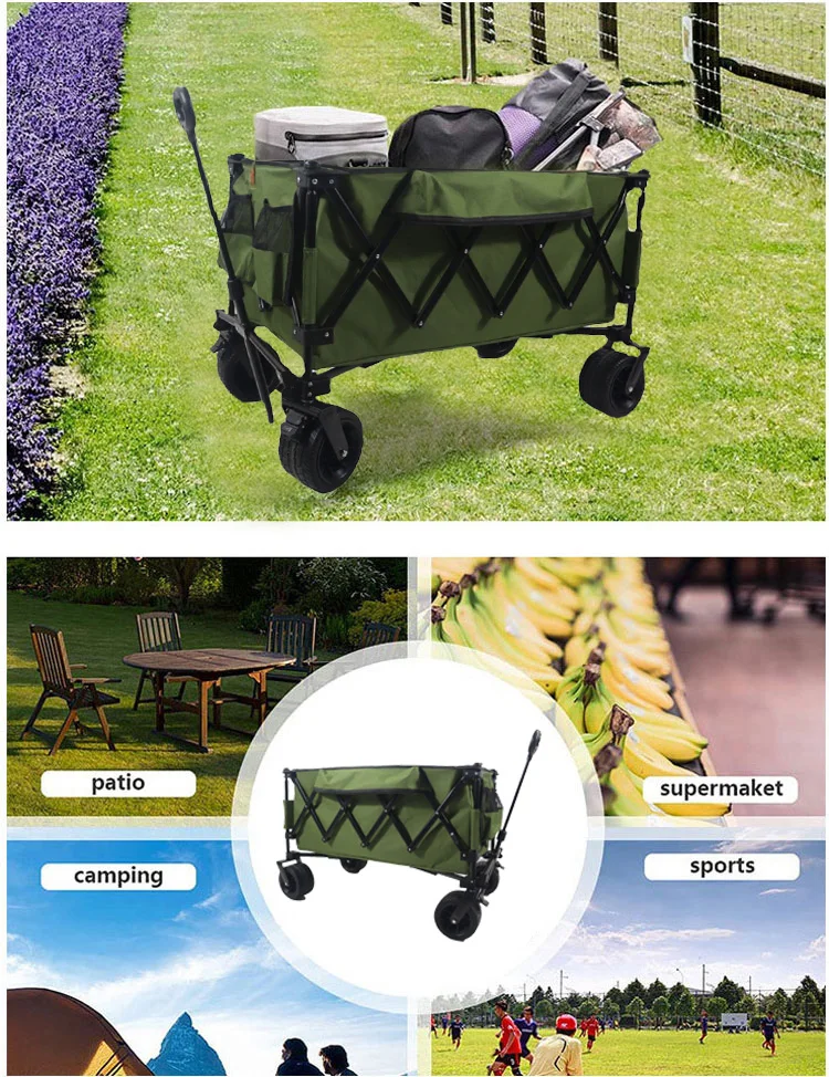 Collapsible Wagons Folding Camping Outdoor Utility Wagon For Fishing ...