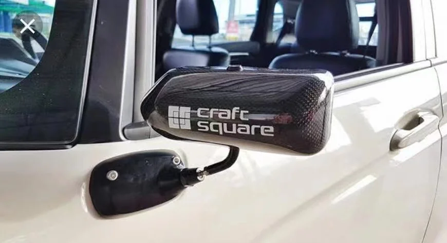 F1 Racing Carbon Craft Square Car Mirror Universal JDM Racing Car Real ...