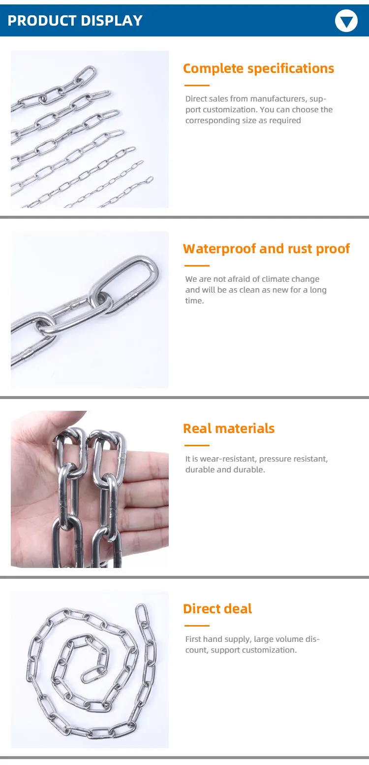 Round Steel Welded Long Link Chain Din766 - Buy Din766 Chain,Hot Dip ...