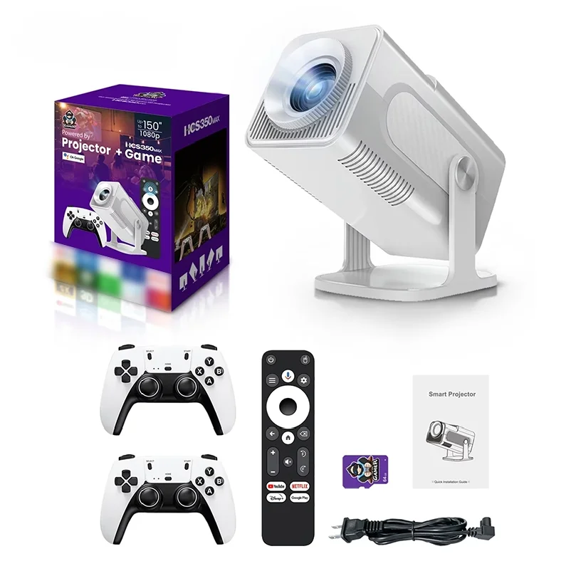 Hcs350 Max Game Portable Projector 150 Lumens Android 64gb 10000 Retro ...