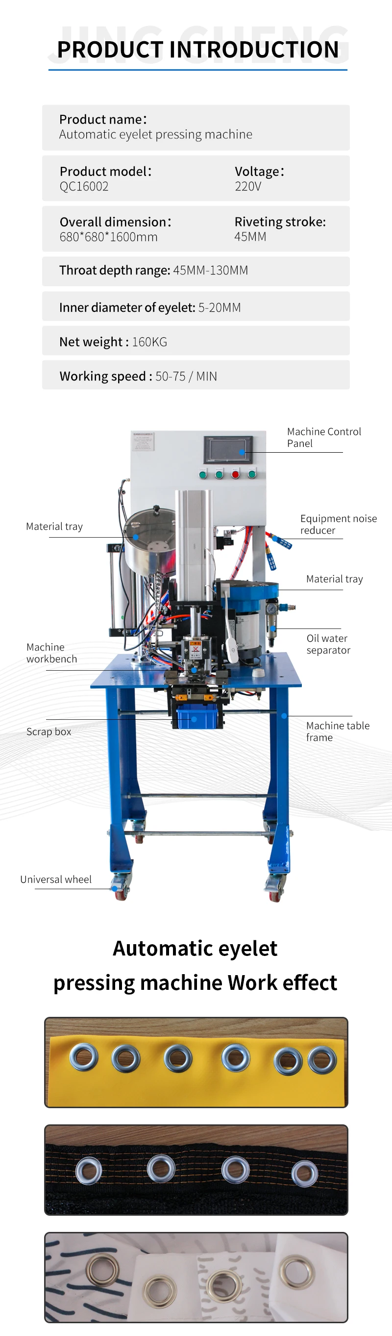 Cheap Price Custom Fully Automatic Pneumatic Eyelet Punching Machine For Different Fabrics - Buy ...