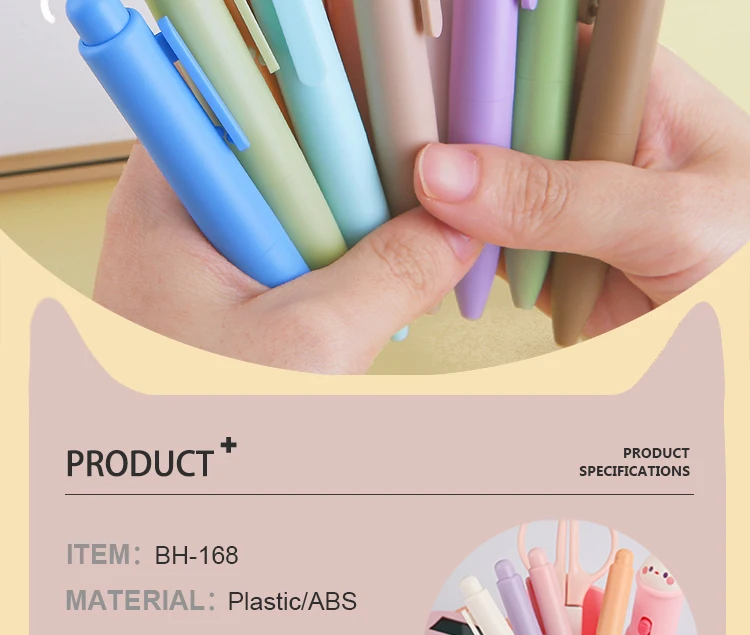 Custom Logo Pink Cute Mini Fat Gel Pens 0.5mm Short Pocket Gel Ink Pen ...
