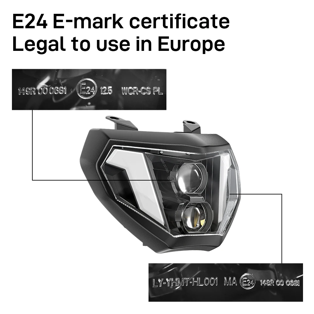 Emark LED Headlight for Yamaha MT07 MT09 FZ09 Head Light Headlamp White ...
