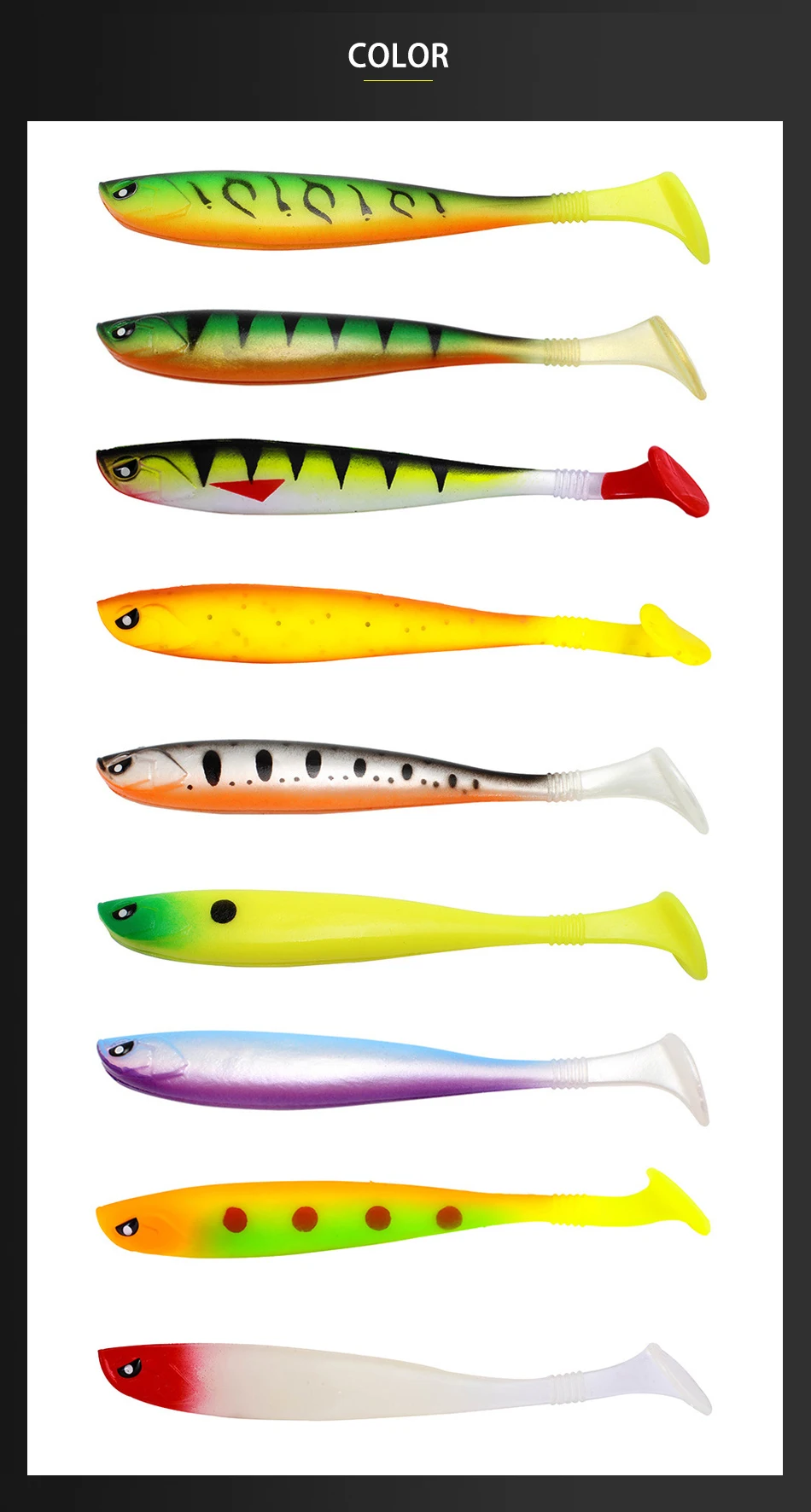 Rainbow Fish Lua Bait PVC T-Tail Soft Fish 13cm/10g