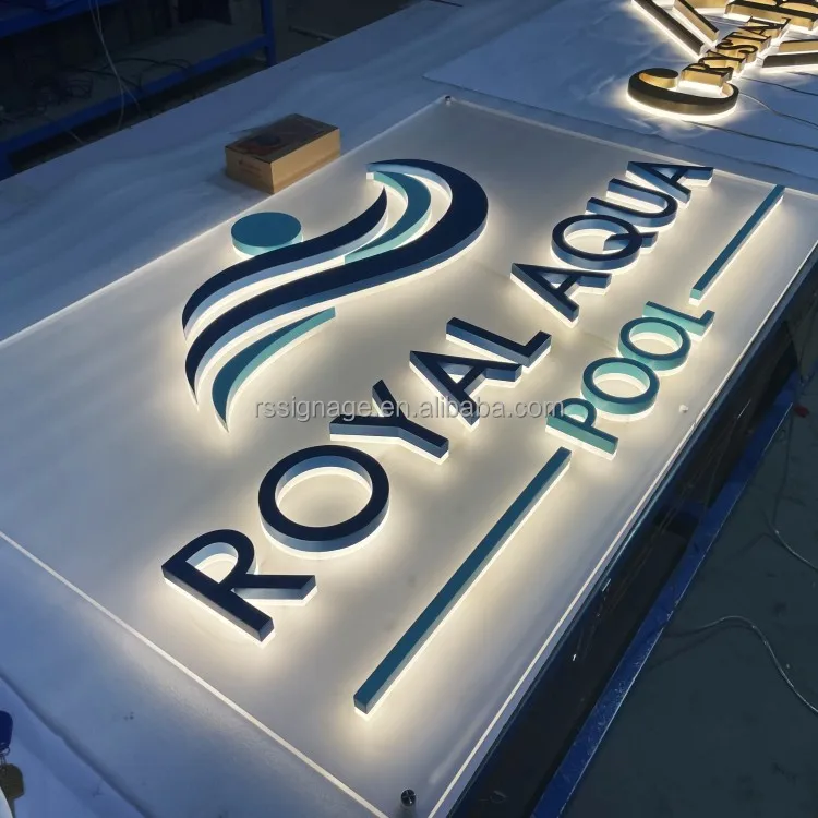 Indoor Office 3D Sign - Acrylic Wall Logo Light Board