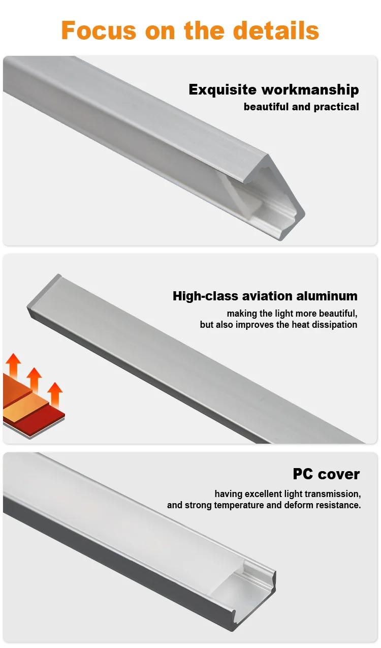 Surface Mounted Aluminum Profile Channel Built In Hand Wave Dimmer ...