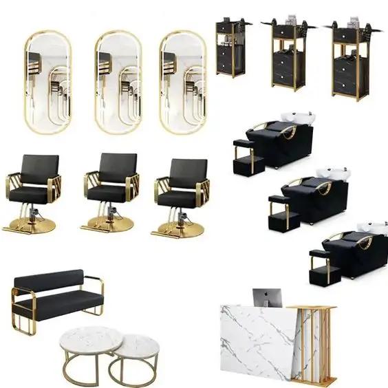 Salon Furniture Set Salon Package Lady Hair pink Styling Chair for ...