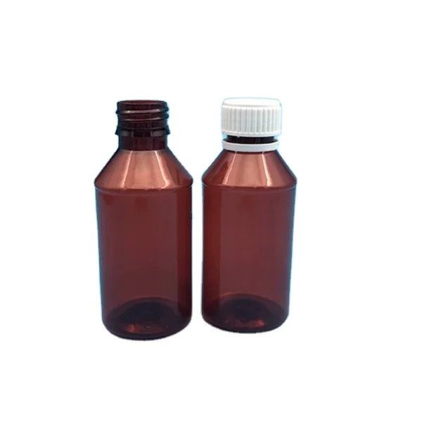 200ml amber cough syrup/liquid vitamin bottle with tamper evident cap ...