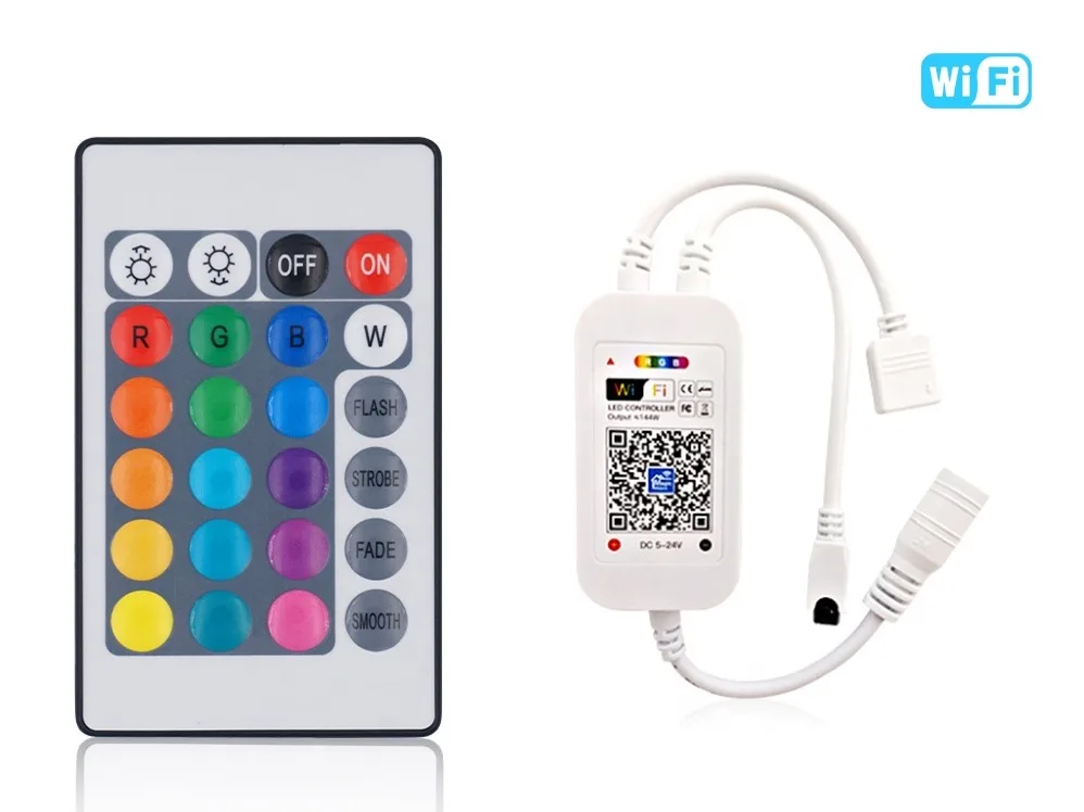 Dc12v Rgb Wifi Led Controller Android /ios Mini + Ir 24keys 44keys ...