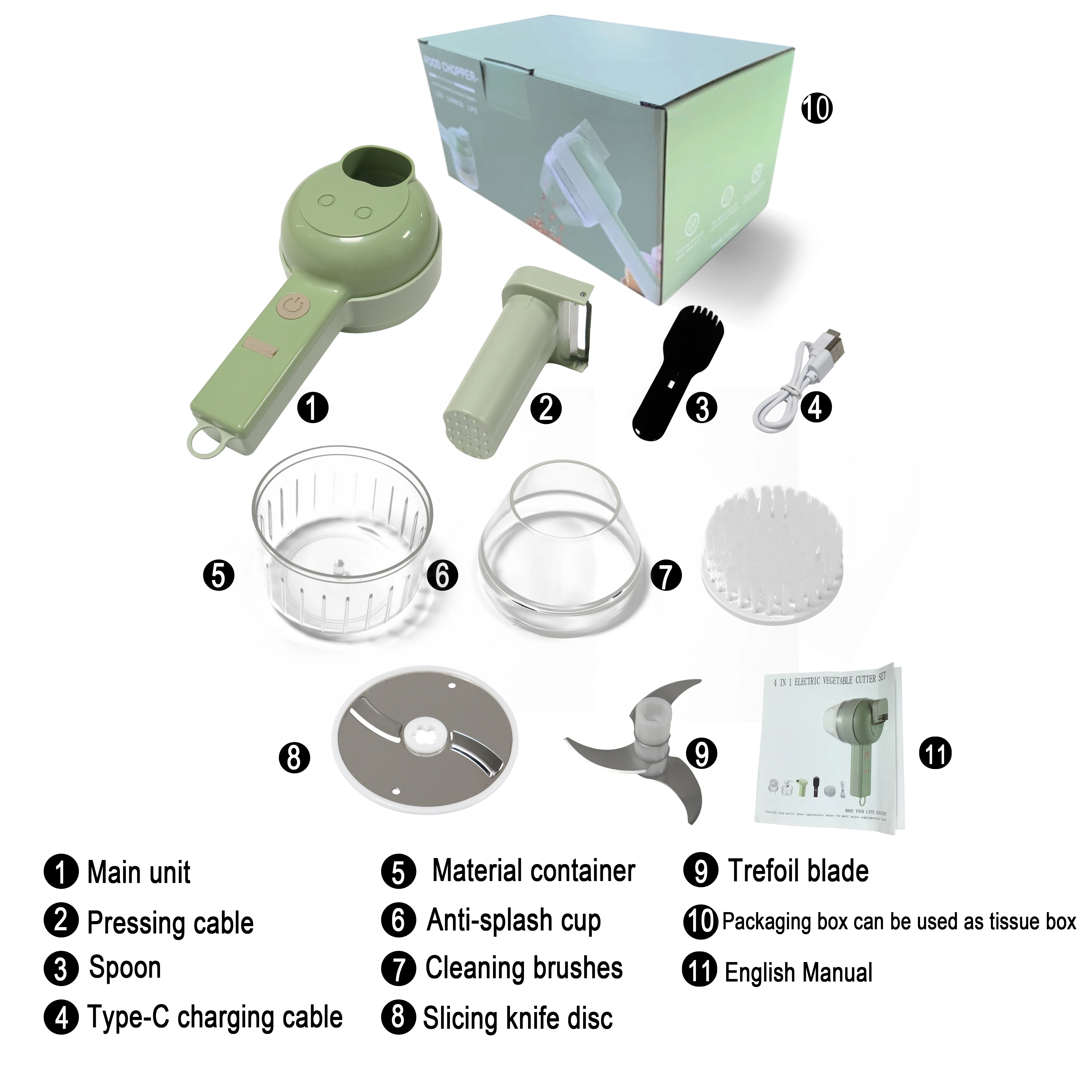 4 in 1 Electric Vegetable Chopper - Eco-Friendly & Efficient