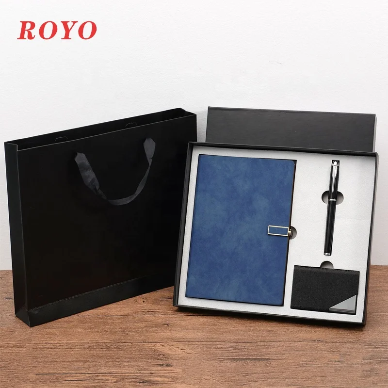 Classy High Quality Business Notebook Set And Logo Pen Card Holder Gift ...