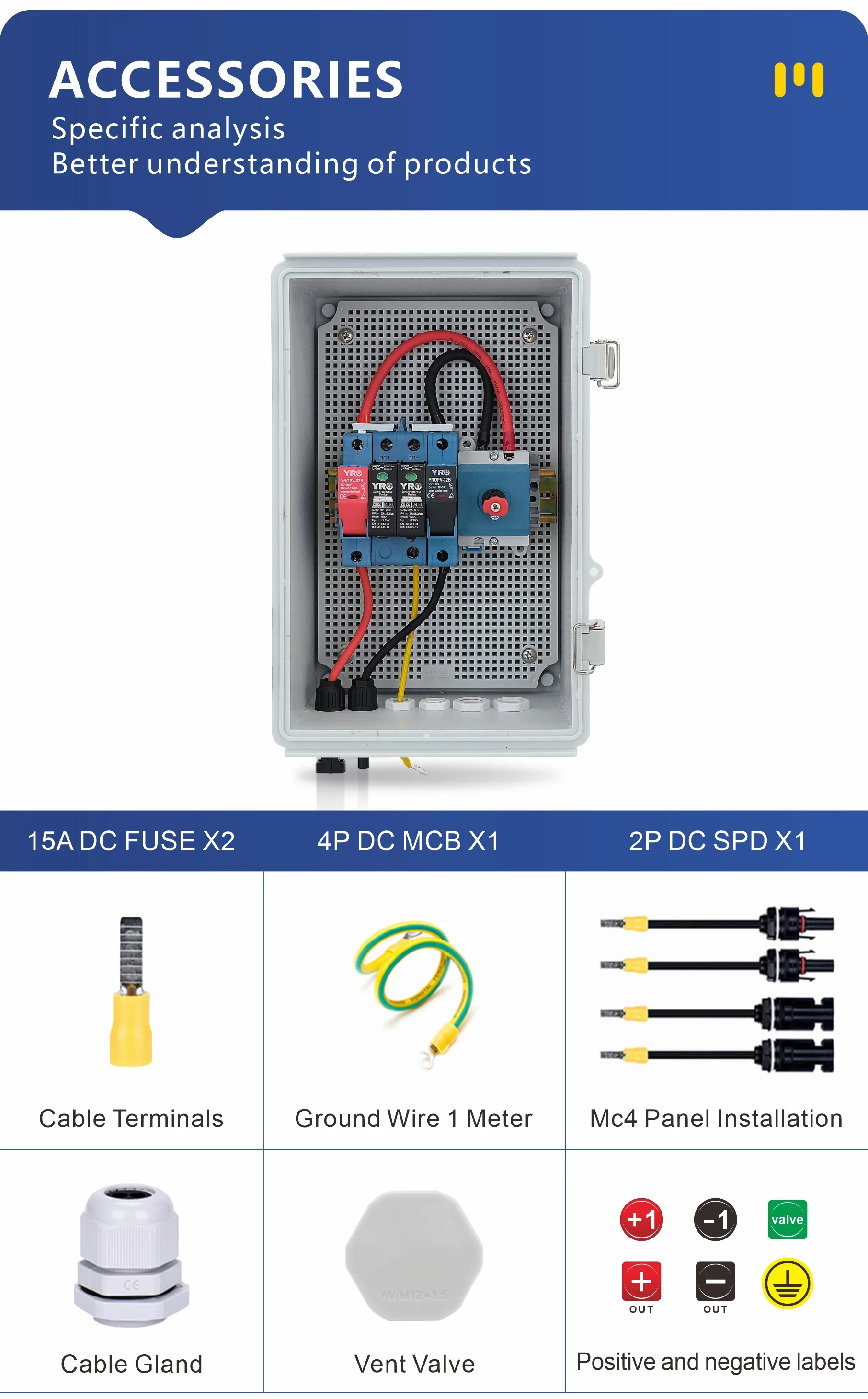 Pv Strings Dc Combiner Box 1000V for Solar Panel with DC Isolator ...