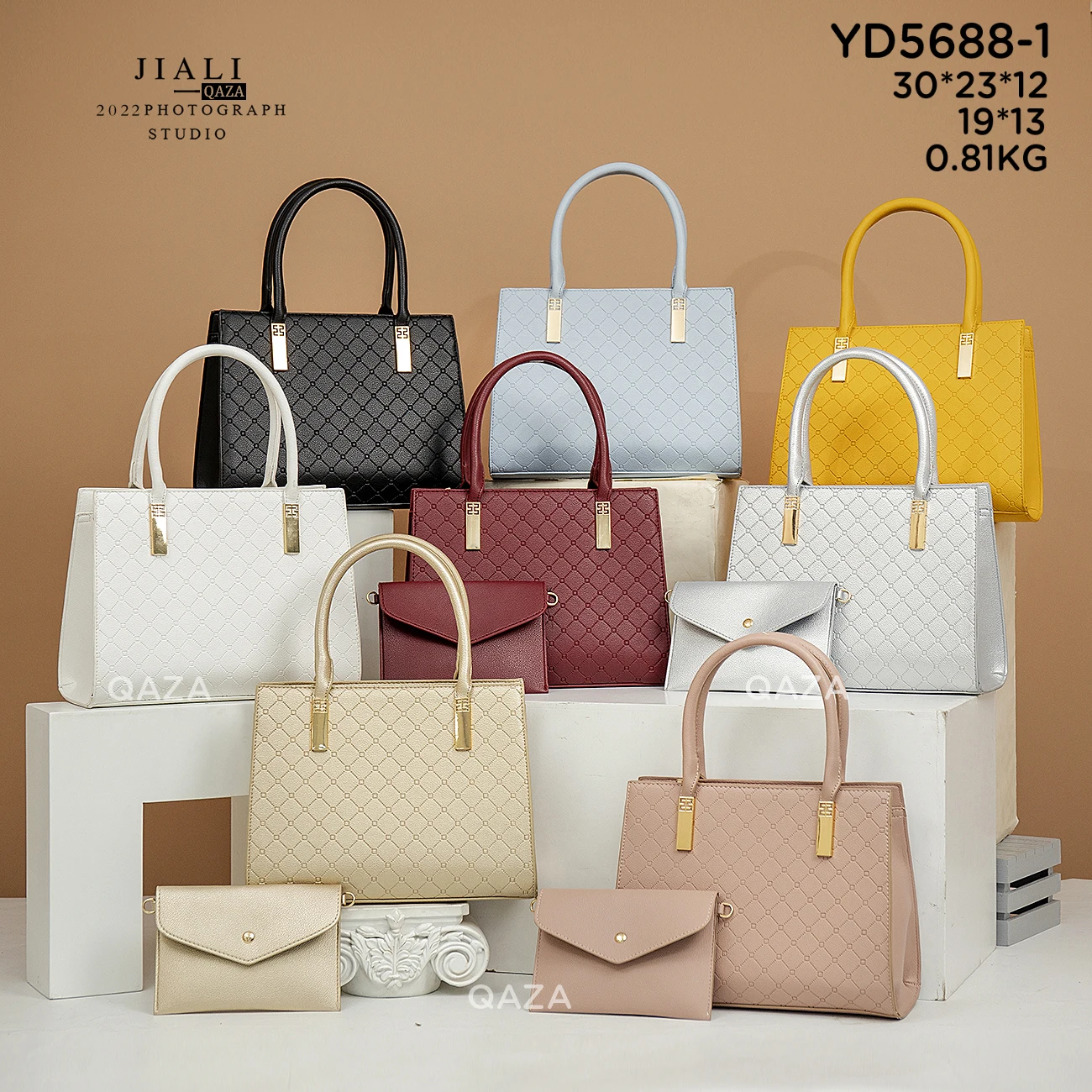 Luxury 2 in 1 Ladies Tote Handbags in Gold - Waterproof PU Leather ...