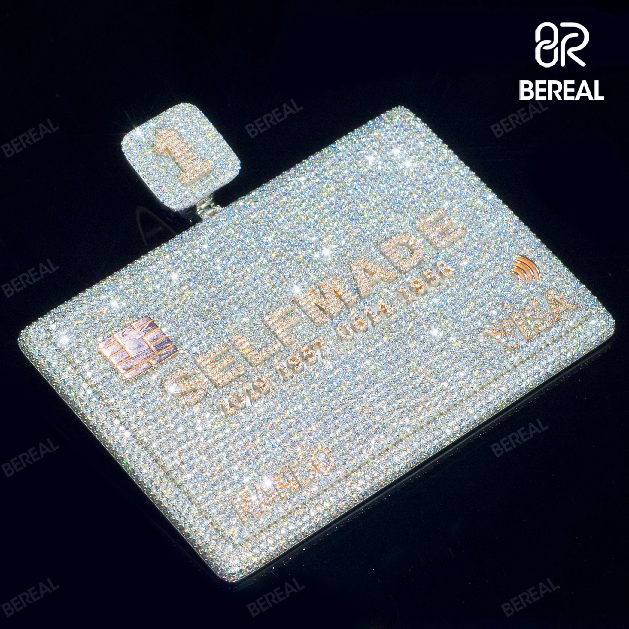 Custom Iced Out Credit Card Pendant - 925 Silver & Moissanite