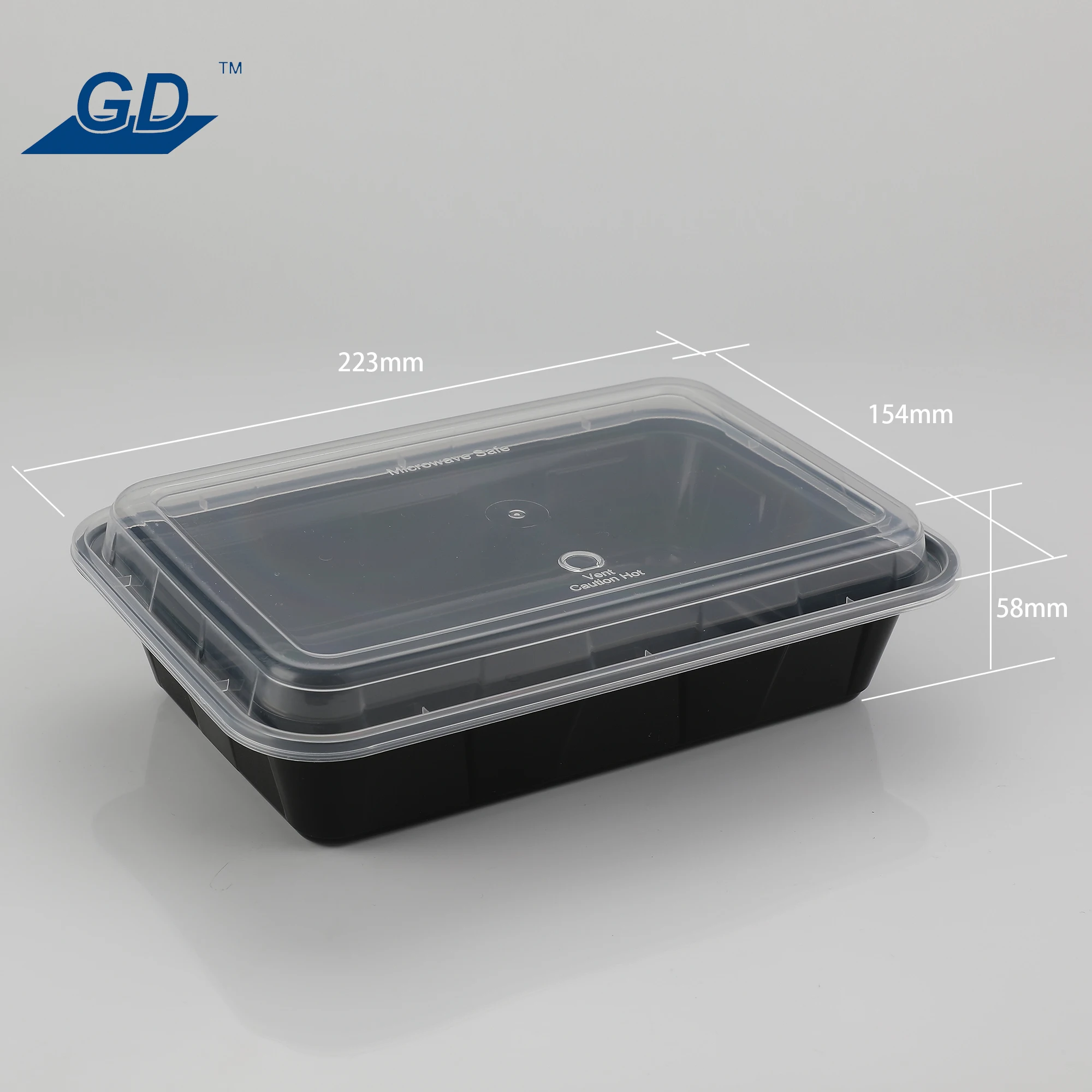 Disposable Plastic Food Container Microwave Square Food Lunch Box With ...
