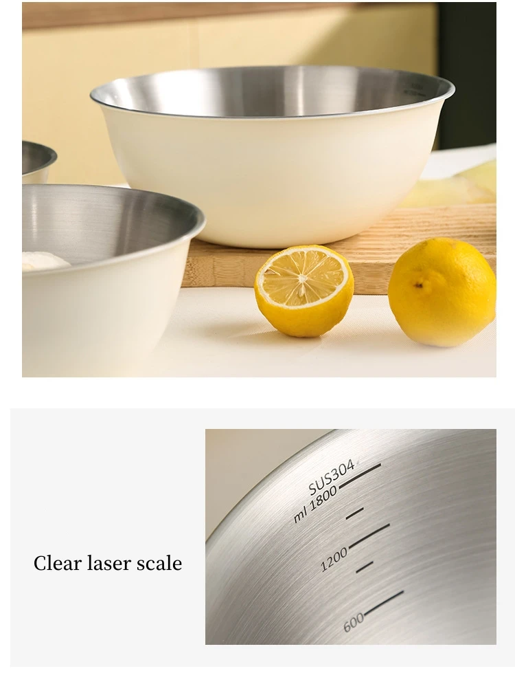 304 Stainless Steel Basin Graduated Cooking Basin Set With Drain Basket ...