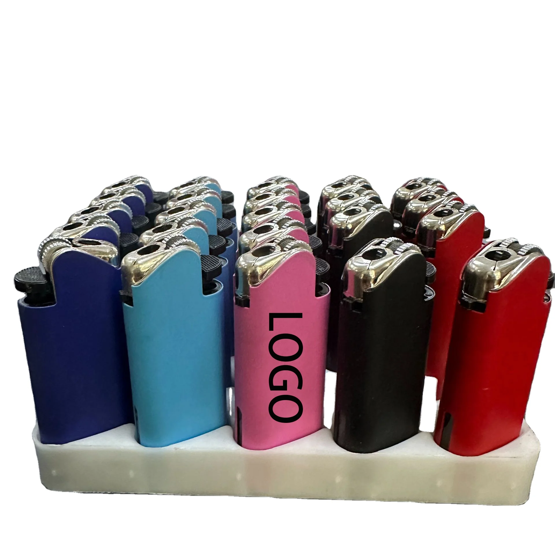 Metal Cigarette Lighters Rectangular Tank Large Thumb Pusher Flint ...