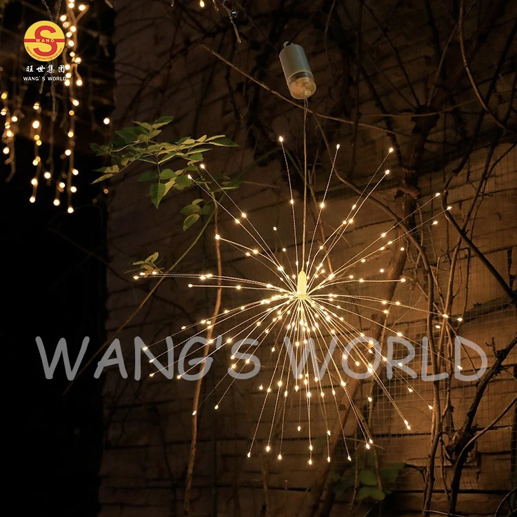 IP44 Solar Outdoor LED Christmas Fireworks Light Battery Power 8 Modes ...