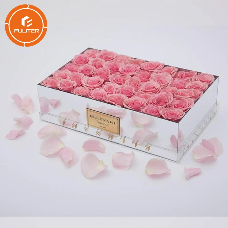 Customized Long Stem Preserved Roses Bouquet Flower Boxes Packaging ...