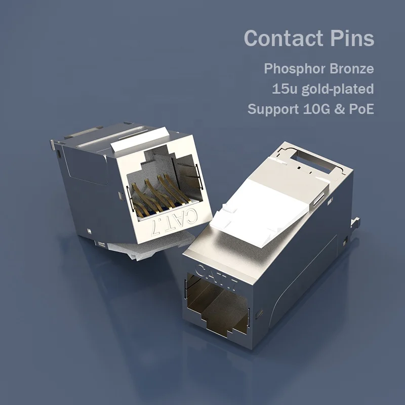 Linkwylan Cat7 Shielded RJ45 Keystone Jack for Face Plate & Blank Patch ...