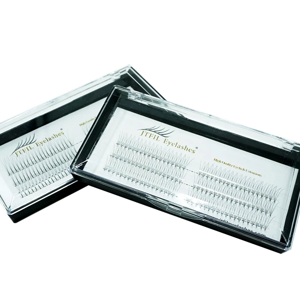 0.03 Soft Black Korean Handmade Mink Fluffy Premade Fan Eyelashes Short ...