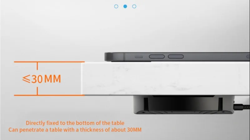 30mm Under Table Wireless Fast Charger Qi 15w Invisible Furniture ...