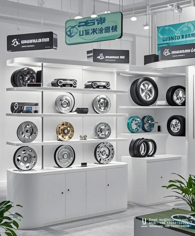 Modern Tire Display Rack for Retail Stores - Durable Auto Parts ...