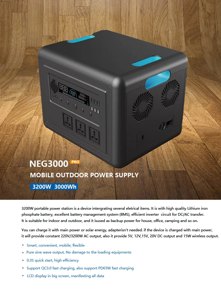 Outdoor Complete Lifepo4 Battery Quick Solar Generator 3200w with Panel Completed Set Power ...