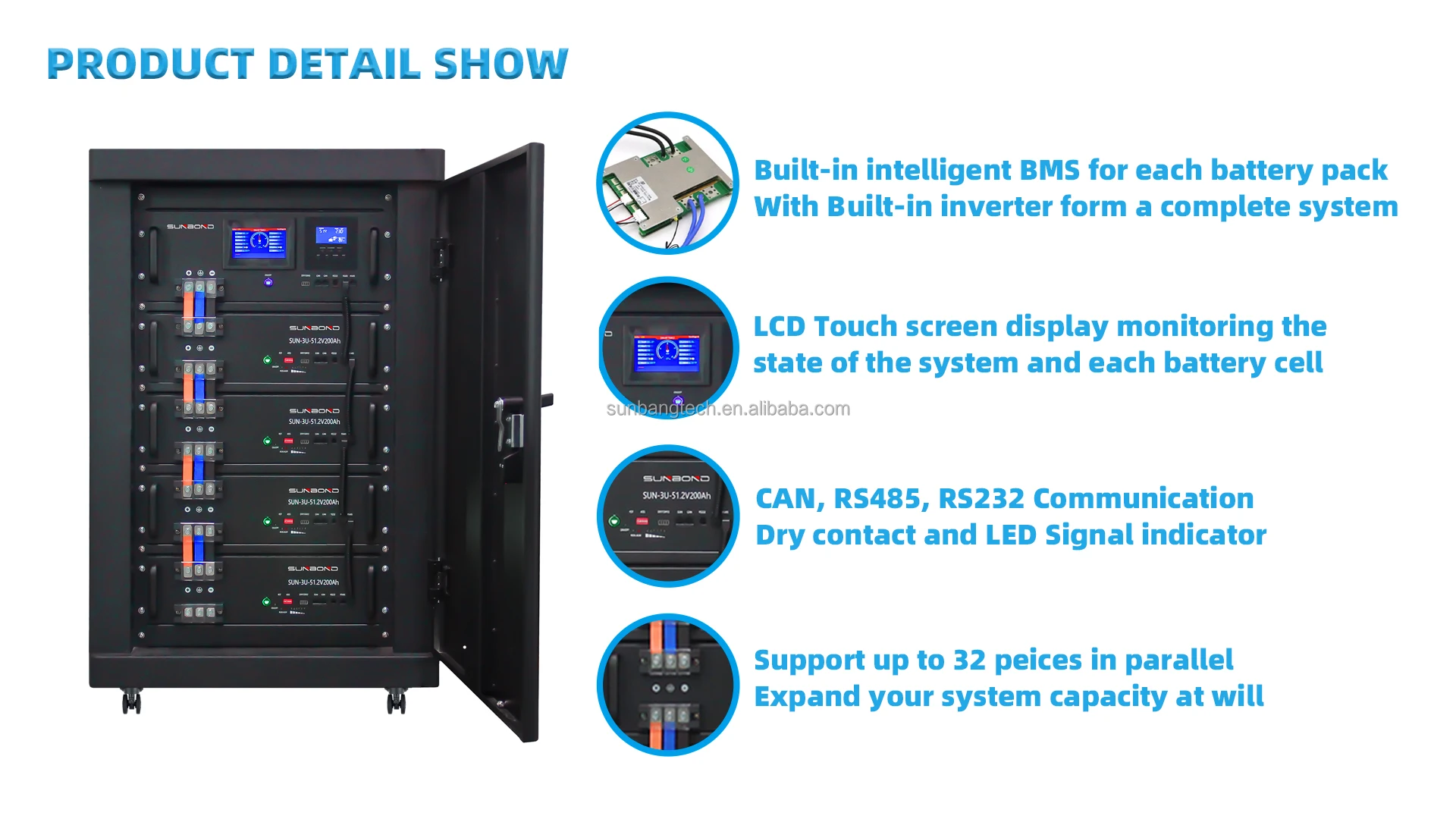 SUNBOND 48V 100ah Lifepo4 Battery Pack - 200ah OEM Energy Storage