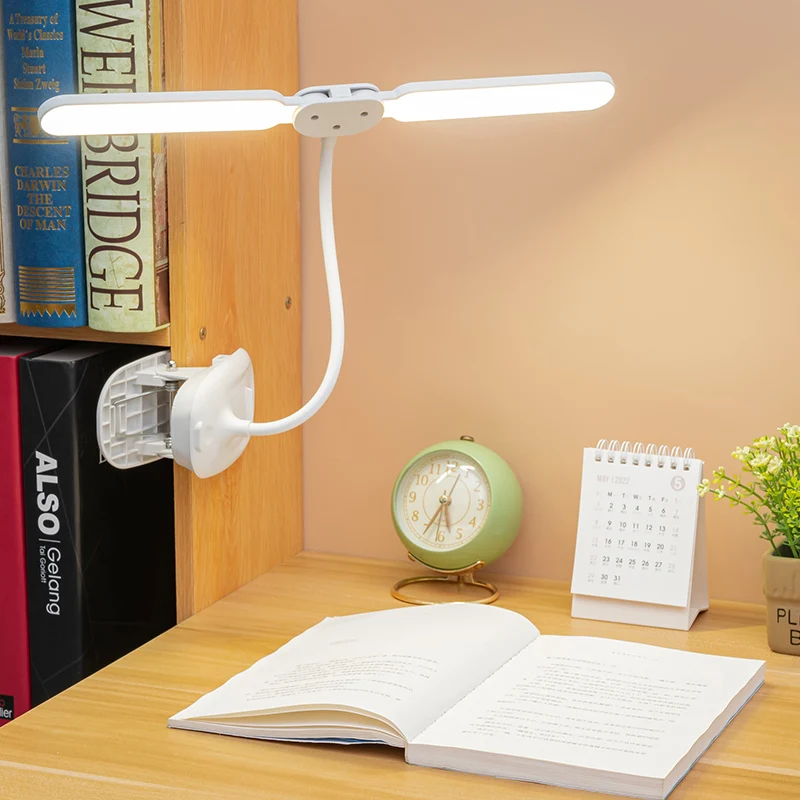 Flexible Neck Clamp Lamp - USB Rechargeable Desk Light