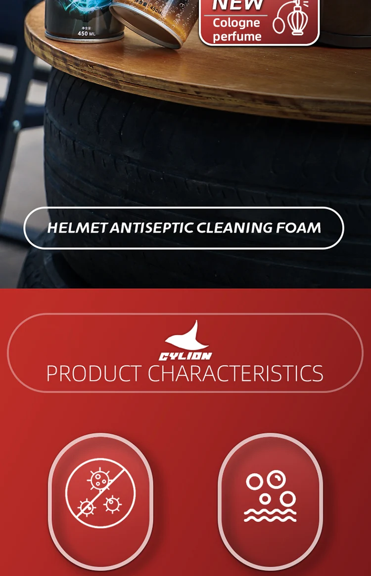 Cylion Custom Helmet Cleaner SprayWwater-Free Washing Aromatic ...