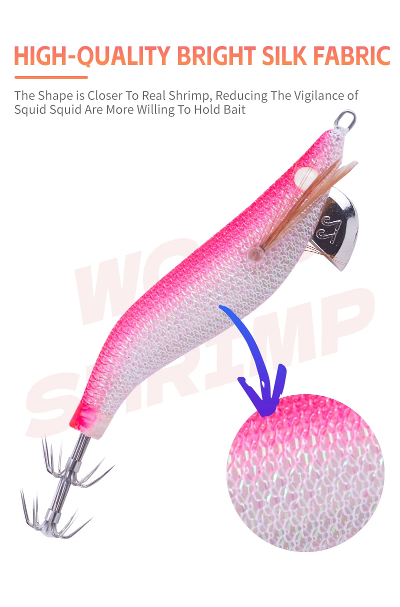Squidduke 1.5# 1.8# 2.2# Yamashita Luminous Egi Squid Jig Wooden Shrimp ...