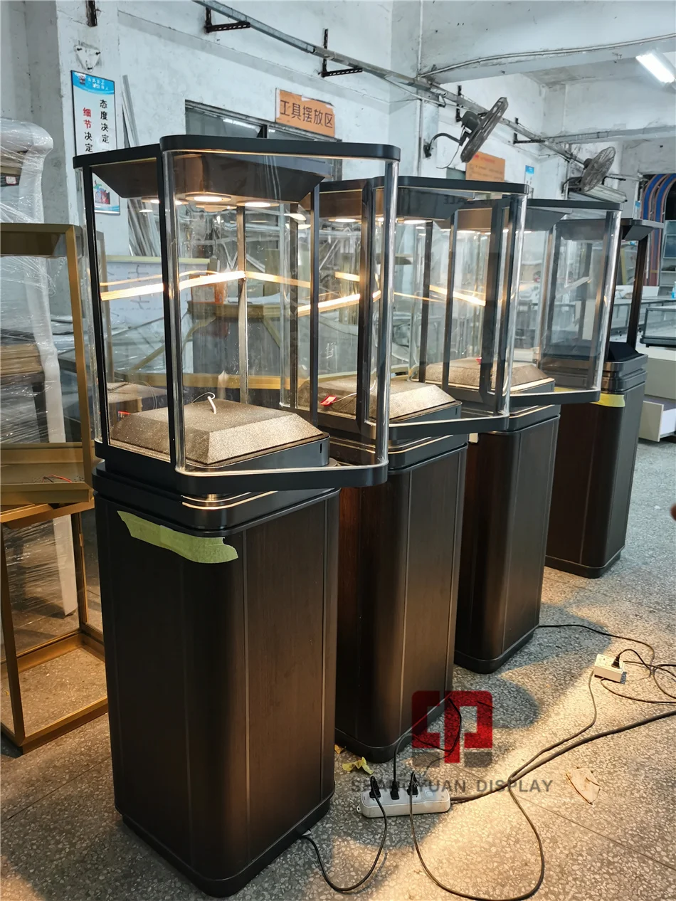 Artwork Gold Jewelry Display Cabinet for Jewelry Shops Custom Luxury ...