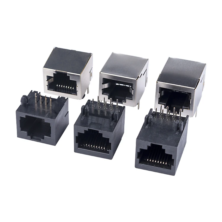 Rj45 8p8c Female Connector Pcb Mount Copper Network Coupler Odm
