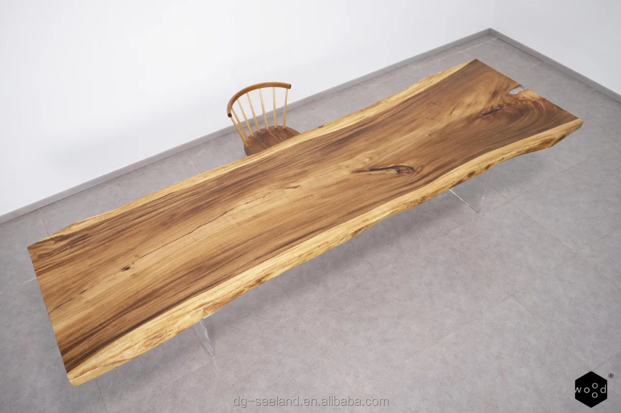 Factory Oem Monkey Pod Solid Wood Table Top For Hotel Furniture ...